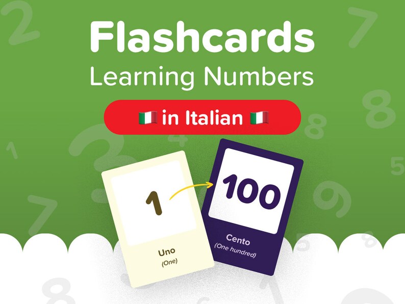 Count to 100 Printable Flashcard Learning Numbers 1-100 Multilingual ...