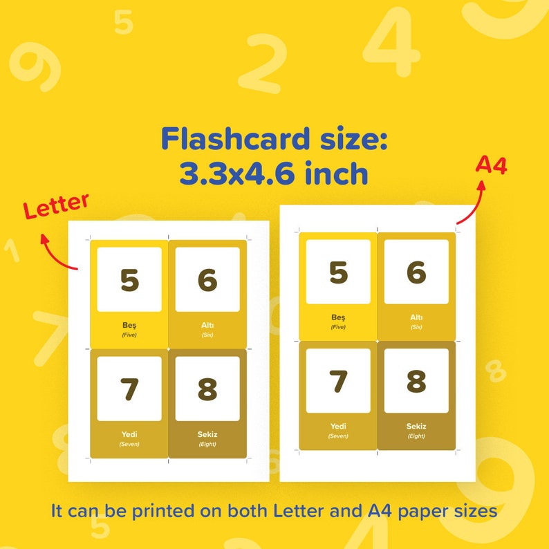 Count to 100 Printable Flashcard Learning Numbers 1-100 Multilingual ...
