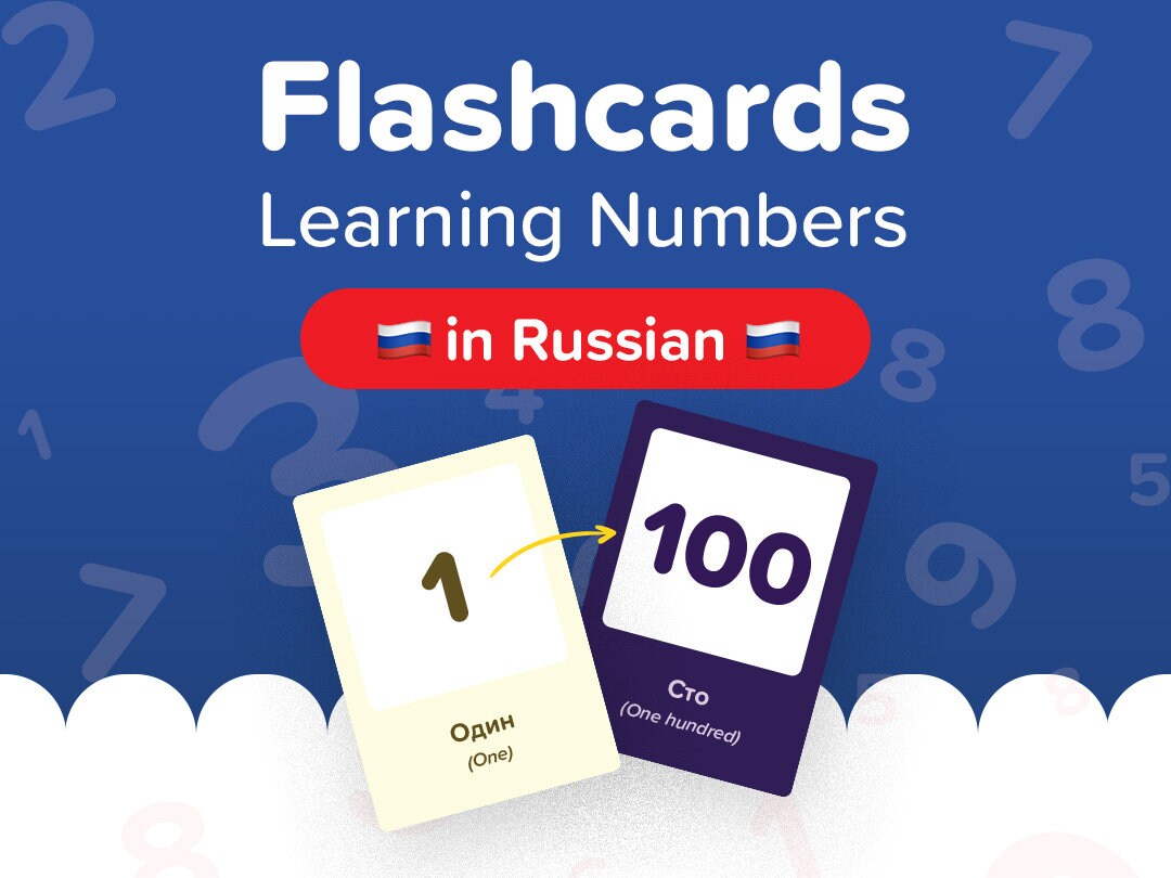 Count to 100 Printable Flashcard Learning Numbers 1-100 Multilingual ...