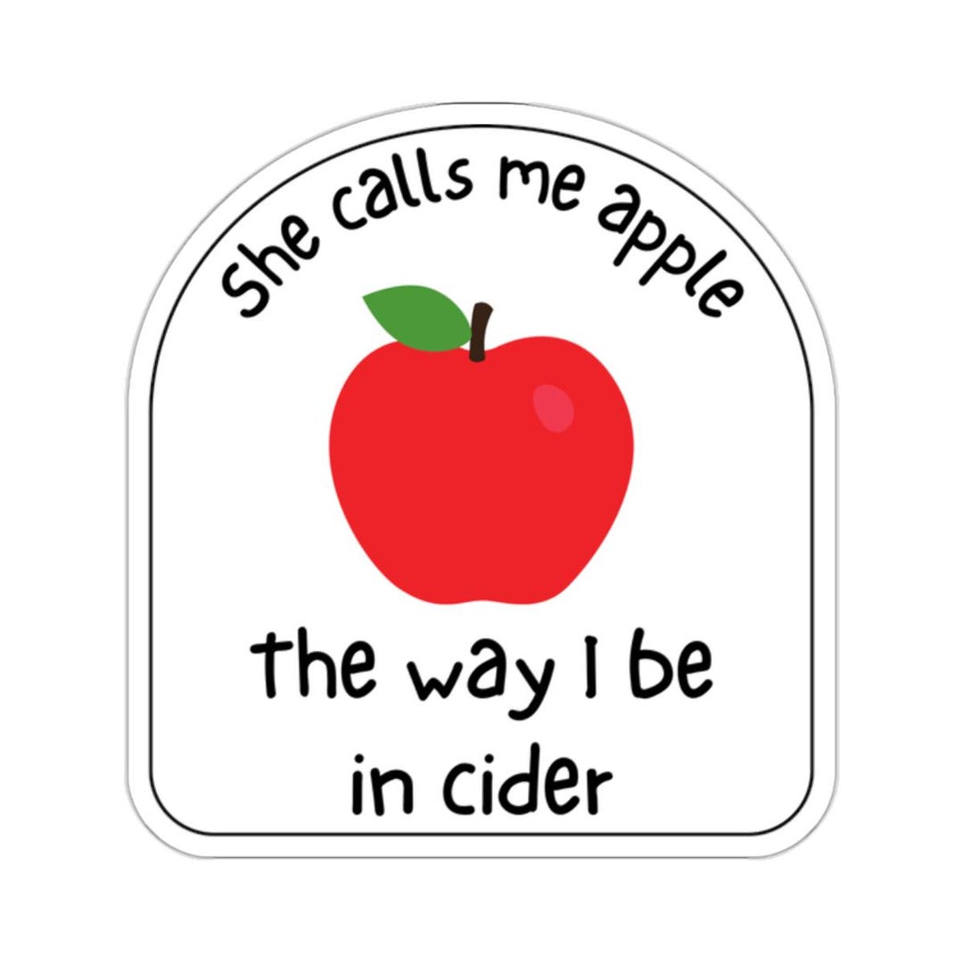 Funny Apple Pun Sticker Hilarious Wordplay for Cider Lovers and Humor ...
