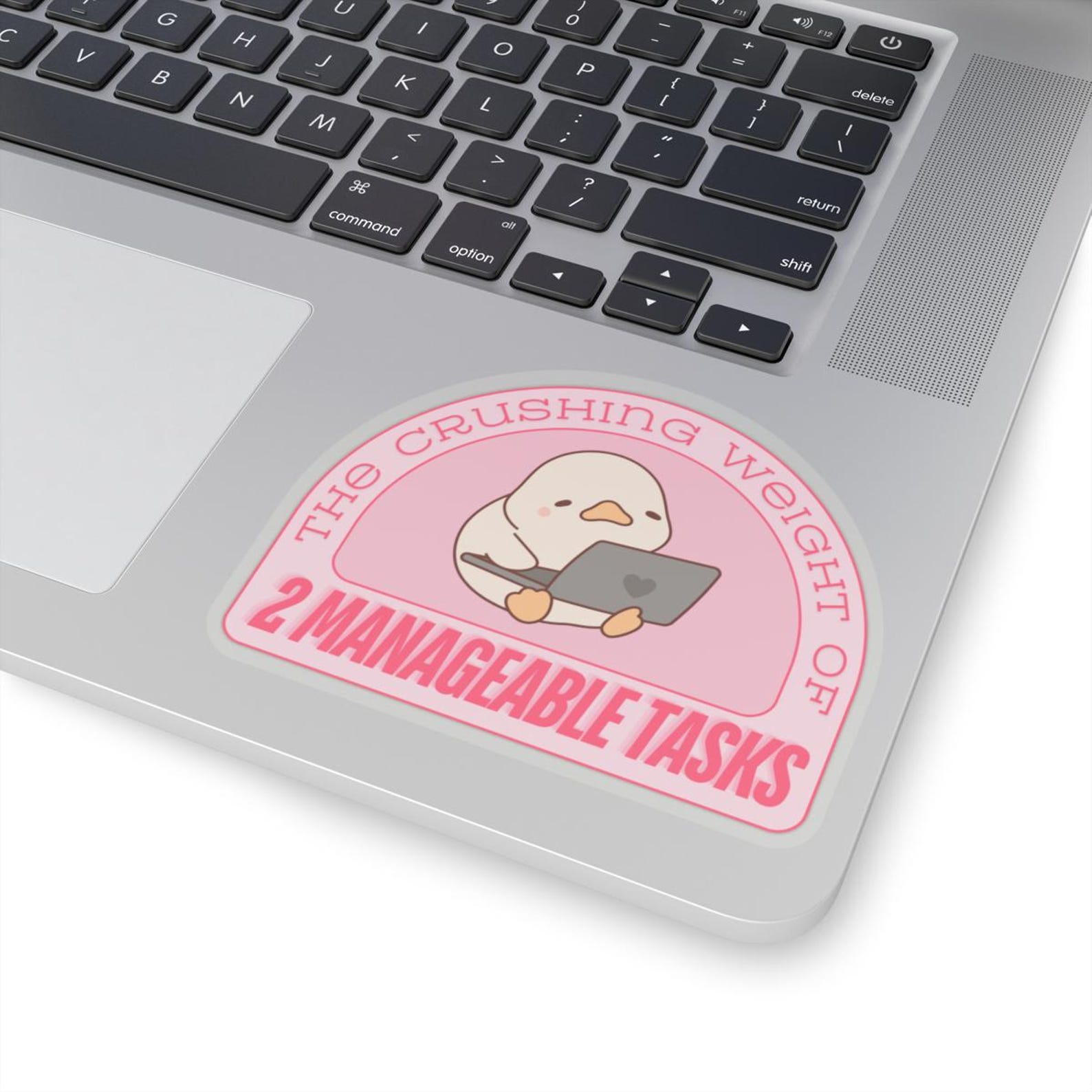 The Crushing Weight of 2 Manageable Tasks Sticker - Funny Overwhelmed ...