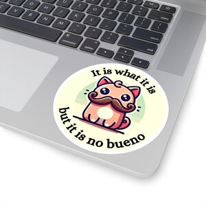 Cat Mustache No Bueno Funny Sticker - Etsy