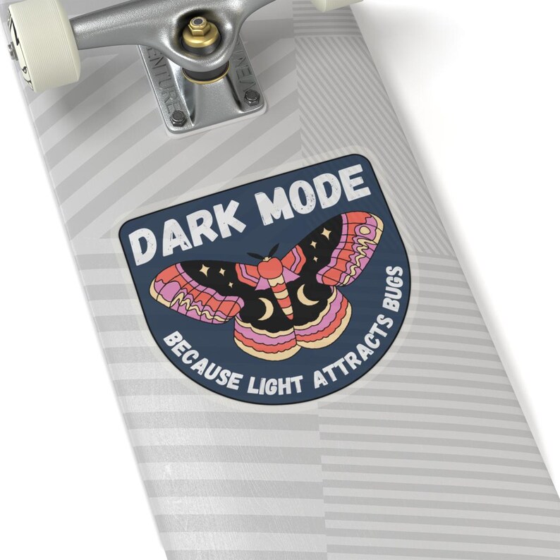 Dark Mode Moth Sticker Retro Aesthetic Sticker for Tech Lovers Light ...