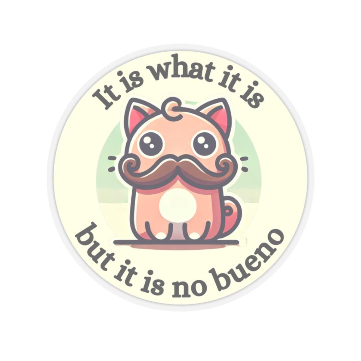 Cat Mustache No Bueno Funny Sticker - Etsy