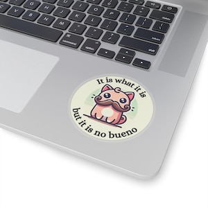Cat Mustache No Bueno Funny Sticker - Etsy
