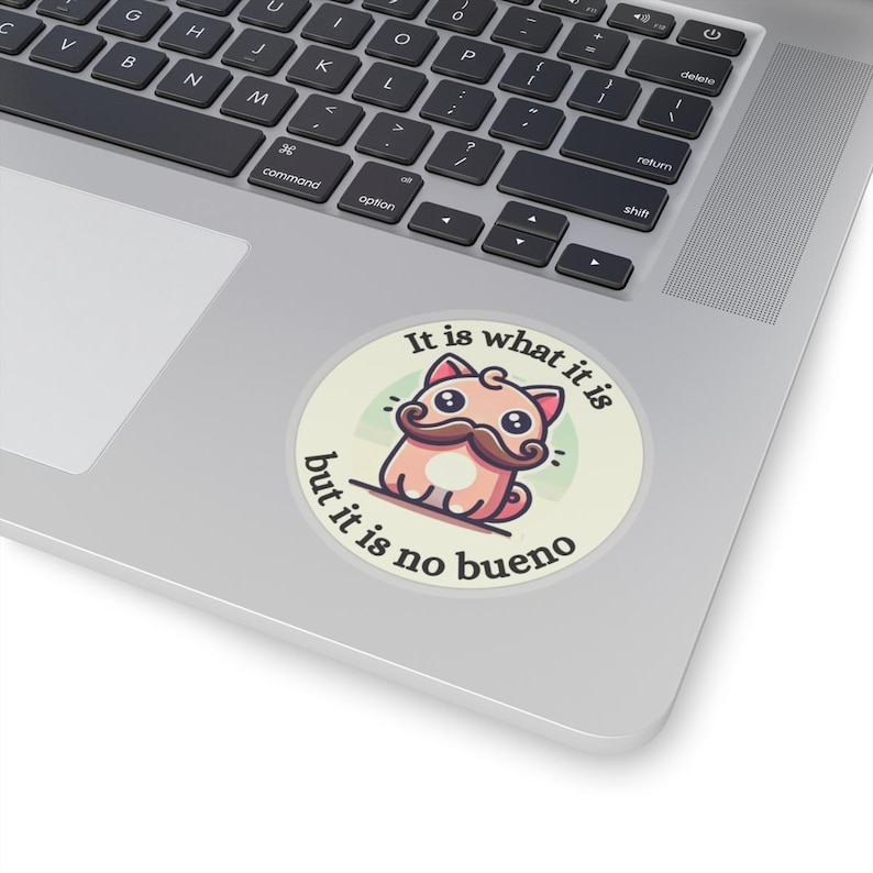 Cat Mustache No Bueno Funny Sticker - Etsy