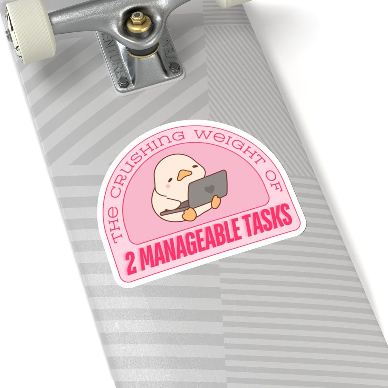 The Crushing Weight of 2 Manageable Tasks Sticker - Funny Overwhelmed ...