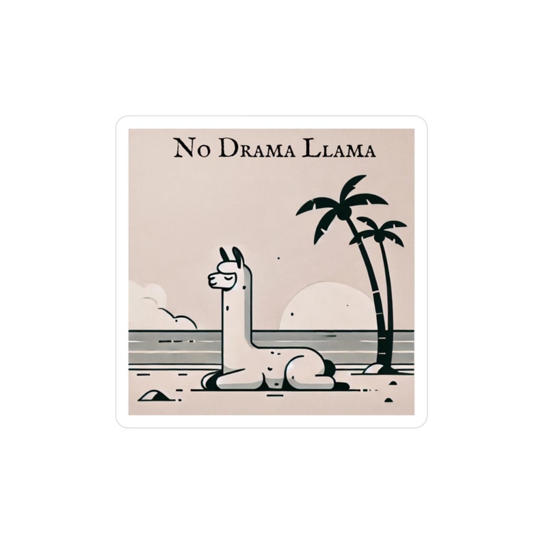 No Drama Llama Cute Relaxation Sticker - Etsy