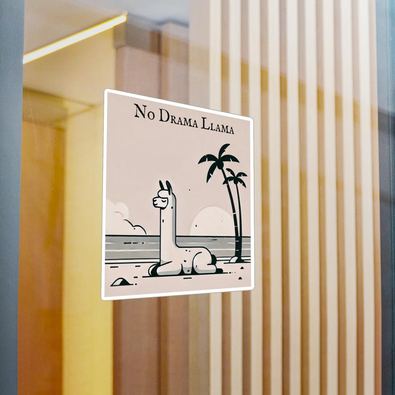 No Drama Llama Cute Relaxation Sticker - Etsy