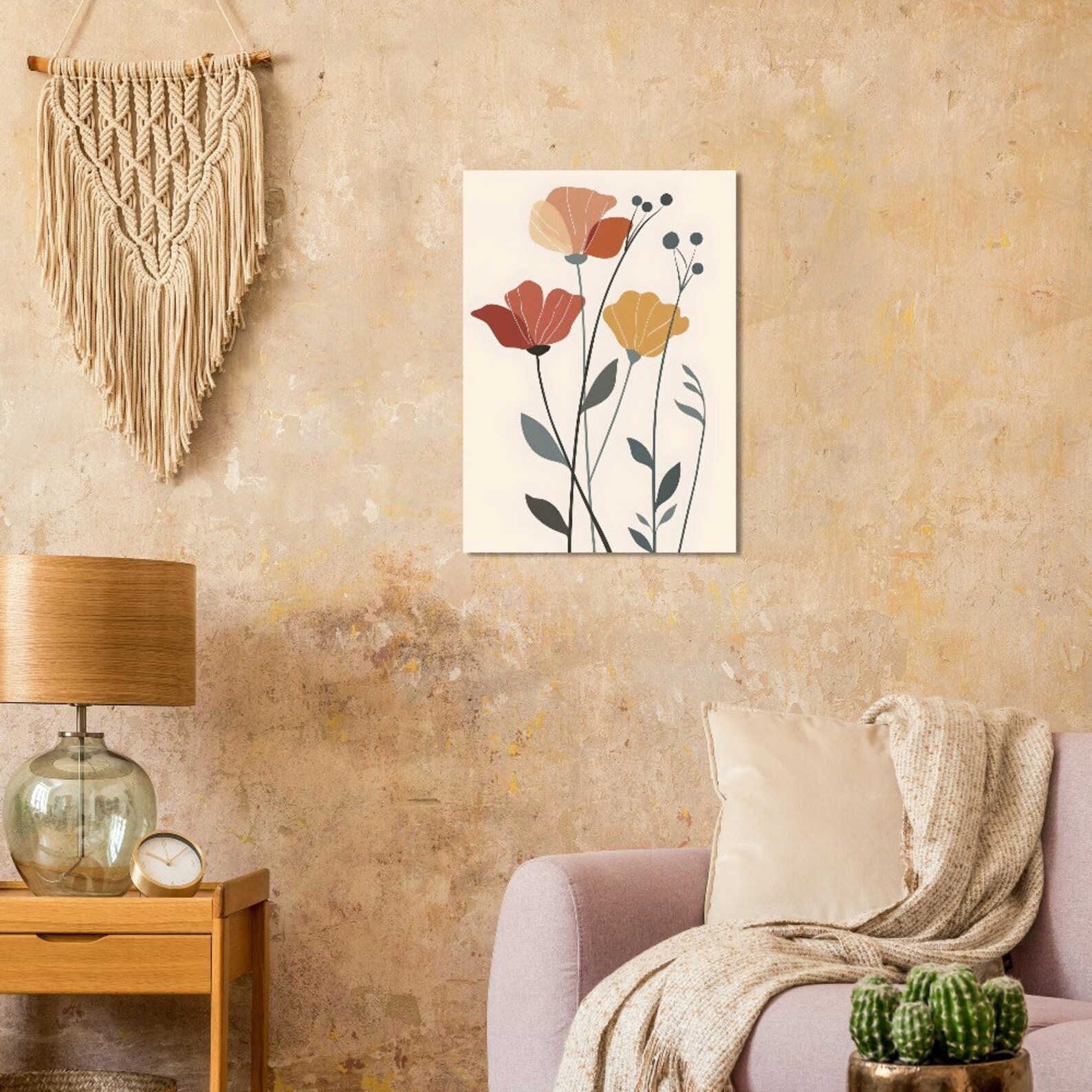 Earth Tone Flowers - Poster - Etsy