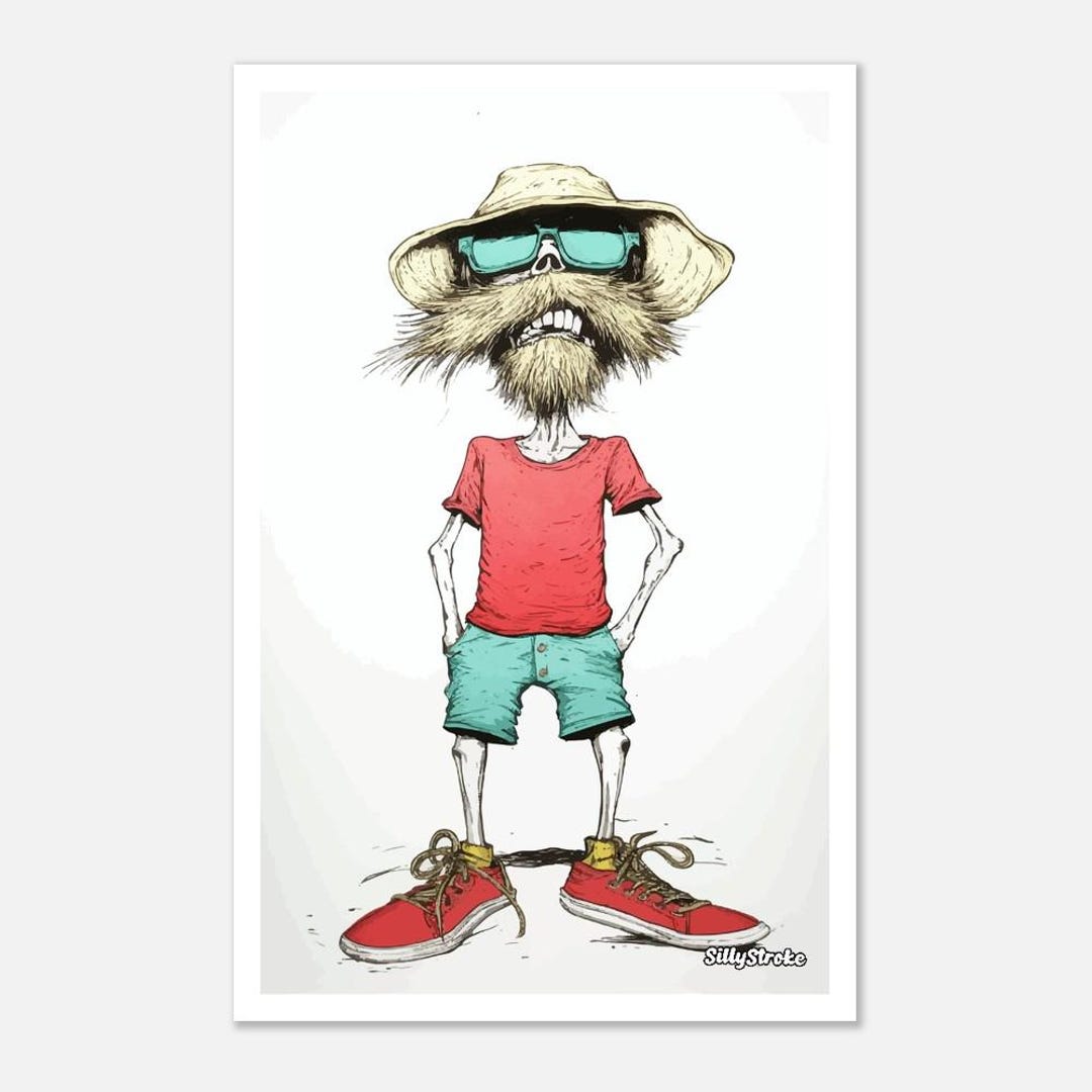 Whimsical Beard Character Poster - Perfect for Home Decor - Humorous ...