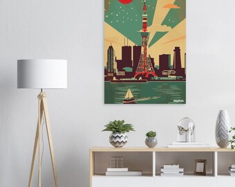 Minimalistic Neon City Skyline Wall Art Poster - Etsy