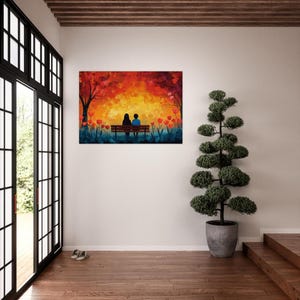 Two Friends on a Bench Art Print - Classic Matte Poster for Friendship ...
