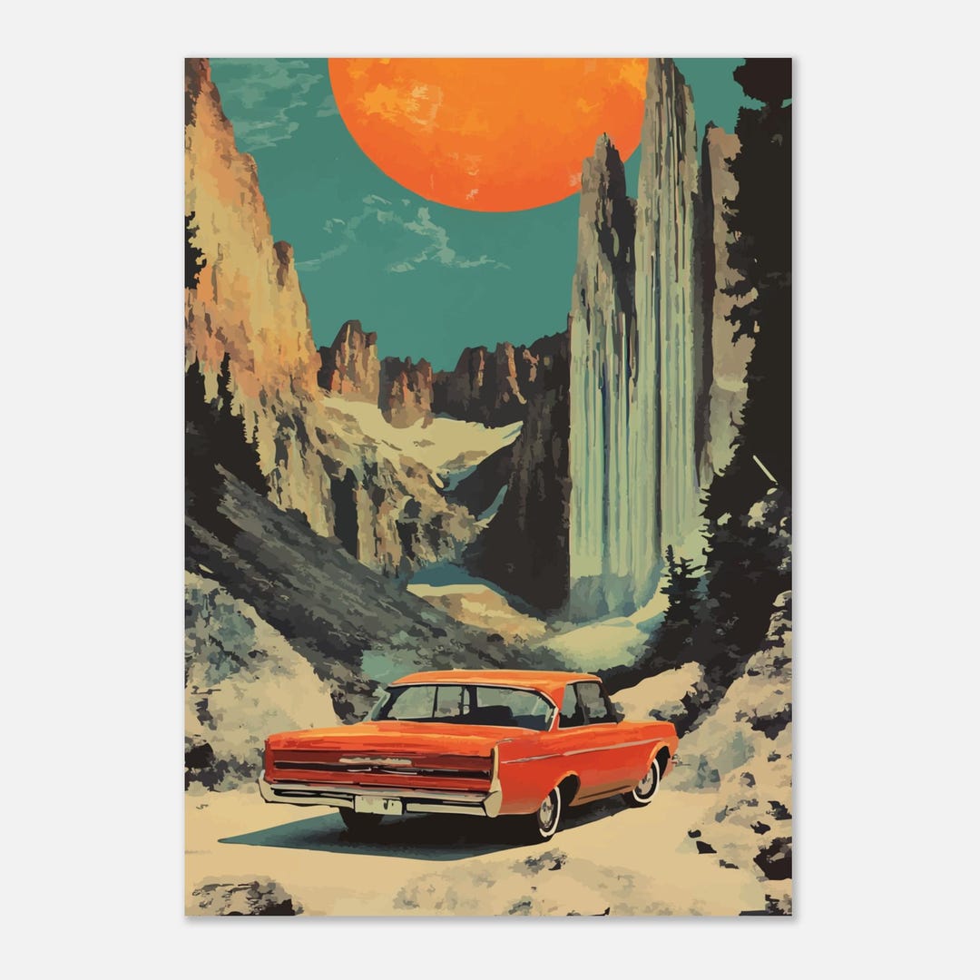 Retro Scenery Poster - Etsy