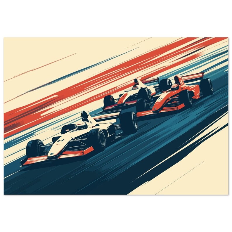 Dynamic Formula One Racing Poster – Minimalist Motorsport Art - Etsy