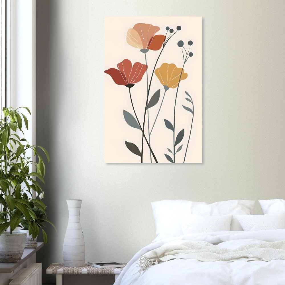 Earth Tone Flowers - Poster - Etsy