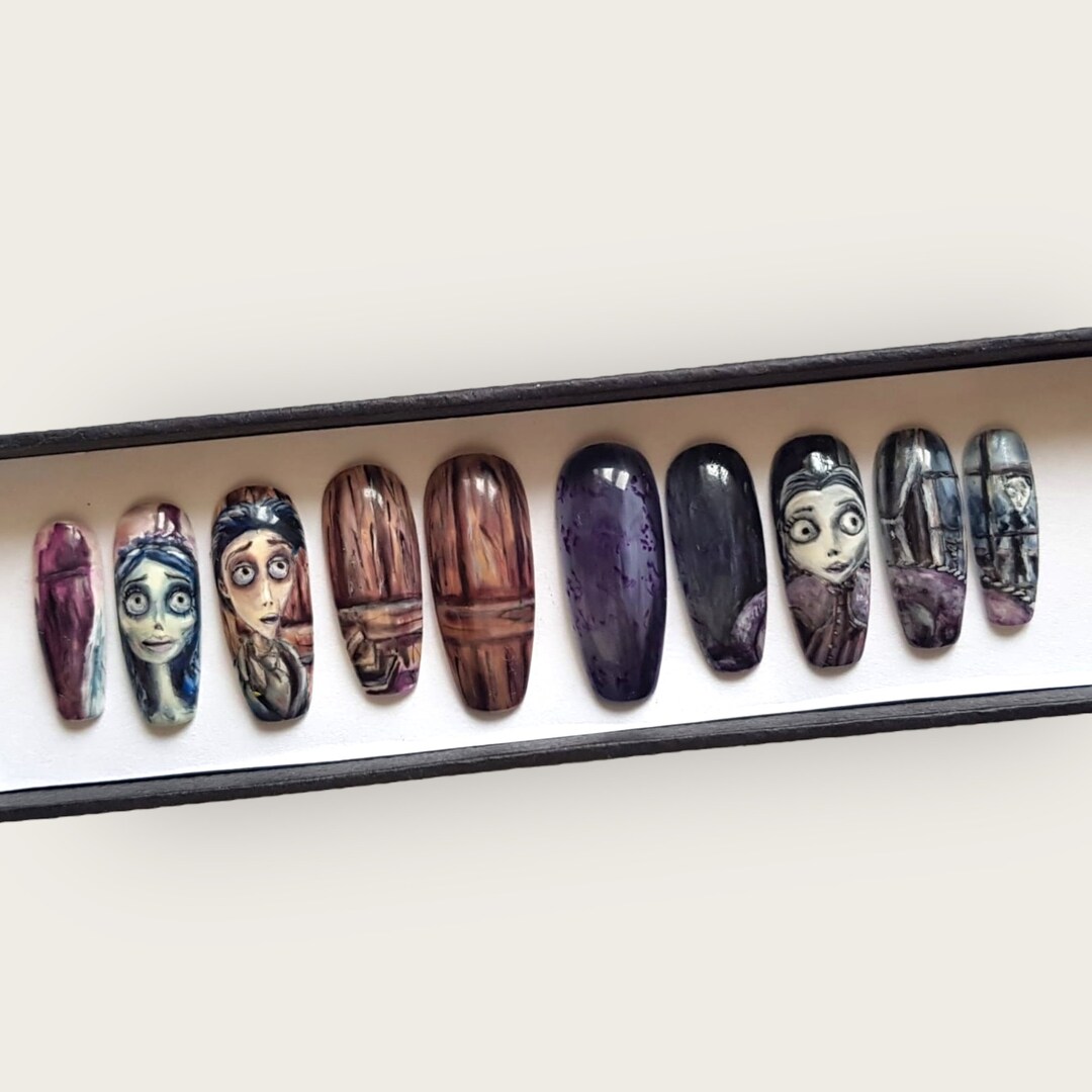 Corpse Bride / Tim Burton / Hand Painted Nails / Freehand Nails ...