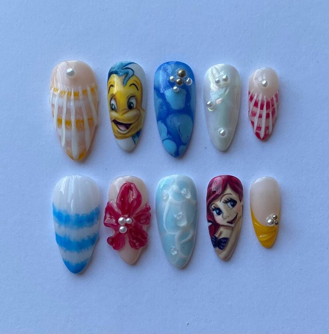 The Little Mermaid Nails / Disney Nails / Disneyworld Press on Nails ...