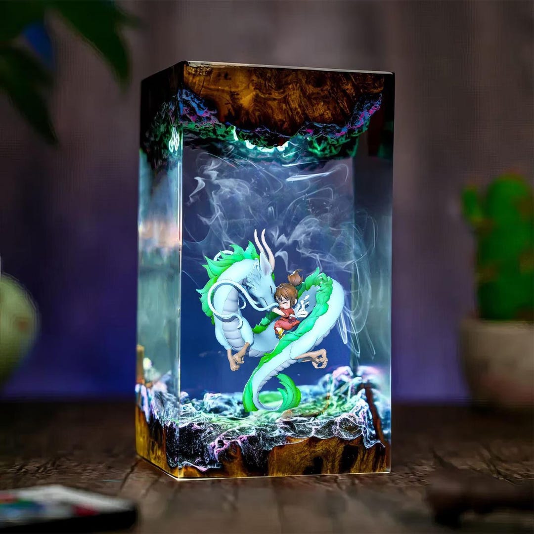 Spirited Away Resin Lamp, Haku and Chihiro Light Night Lam, Handmade ...