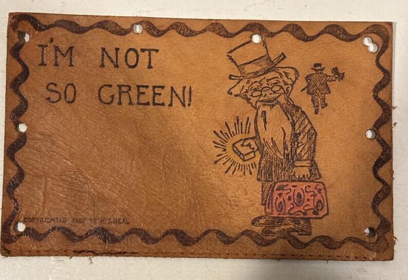 Antique 1907 Leather Postcards, Set of 6 - Etsy