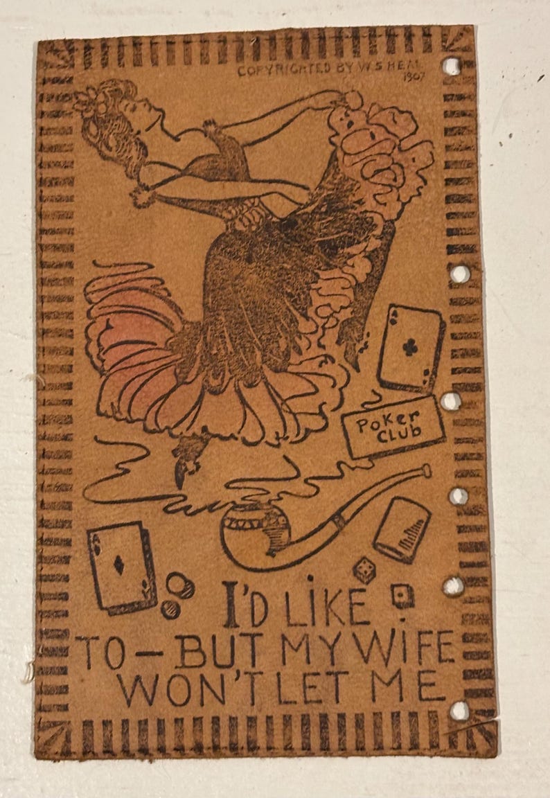 Antique 1907 Leather Postcards, Set of 6 - Etsy