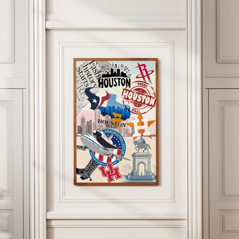 New York City Poster San Francisco Poster Houston Poster Collage Art ...