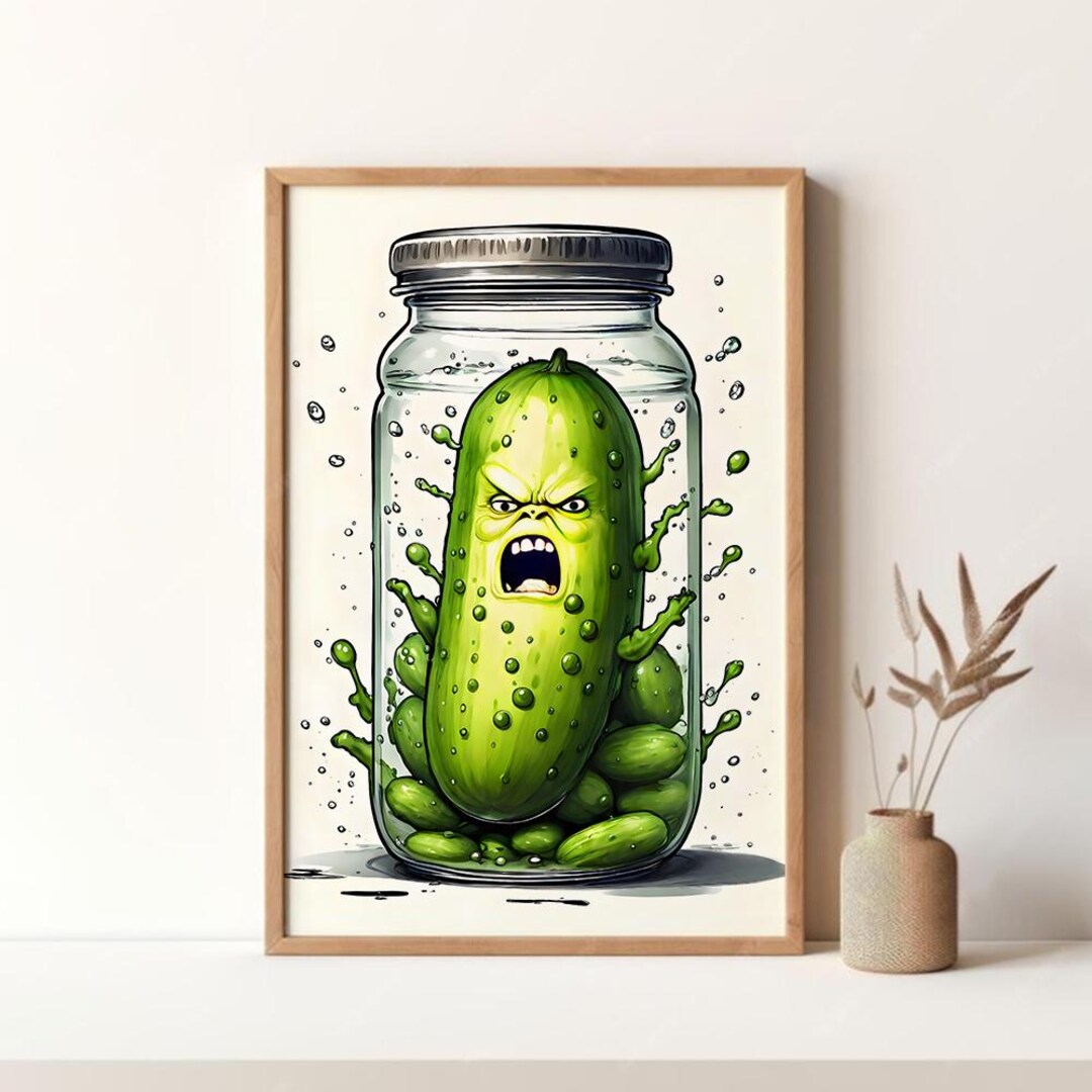 The Last Pickle Angry Pickles Poster Vintage Poster Retro Print Wall ...