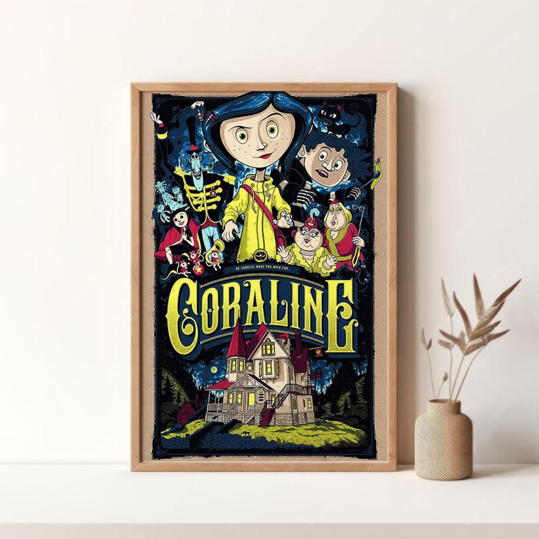 Coraline Poster Movie Poster Vintage Poster Retro Print Wall Art Canvas ...
