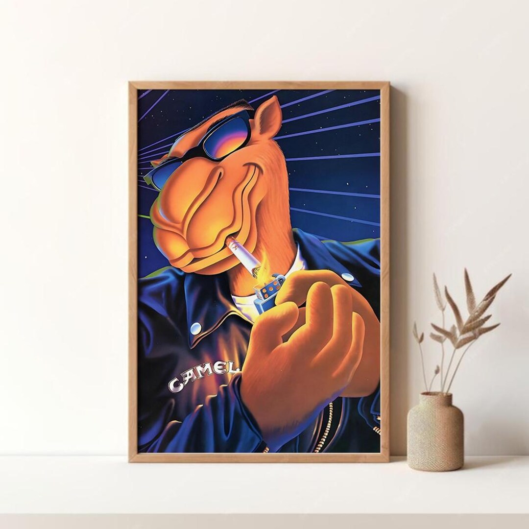 Joe Camel Cigarette Poster Vintage Poster Retro Print Wall Art Canvas ...