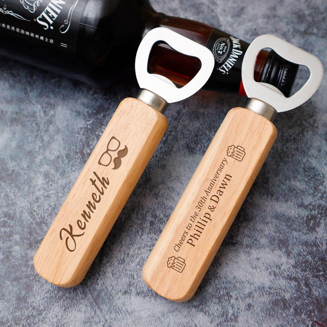 Personalization Household Wooden Bottle Opener Creative Bottle Opener ...