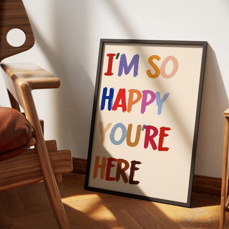 I'M so Happy You're Here Poster Vintage Poster Retro Print Wall Art ...