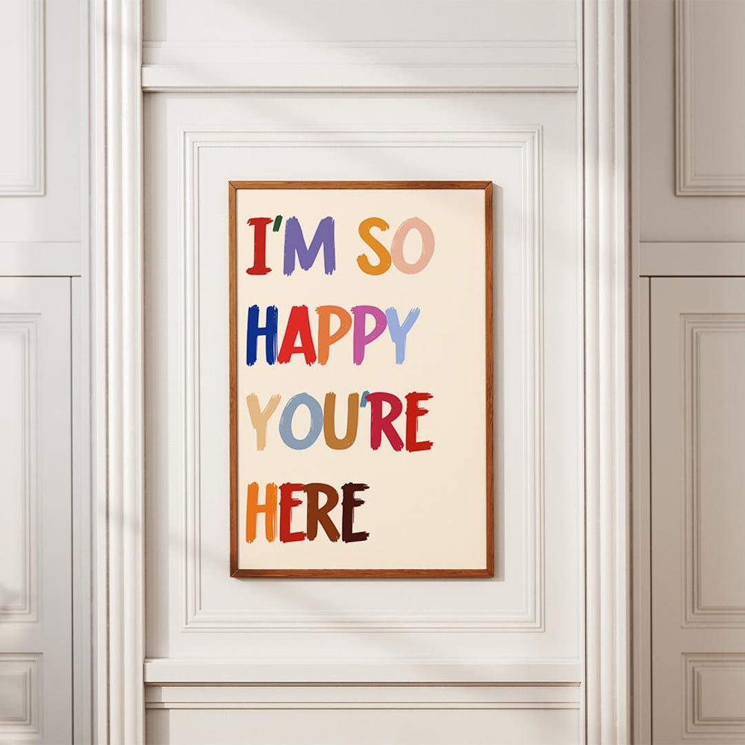 I'M so Happy You're Here Poster Vintage Poster Retro Print Wall Art ...