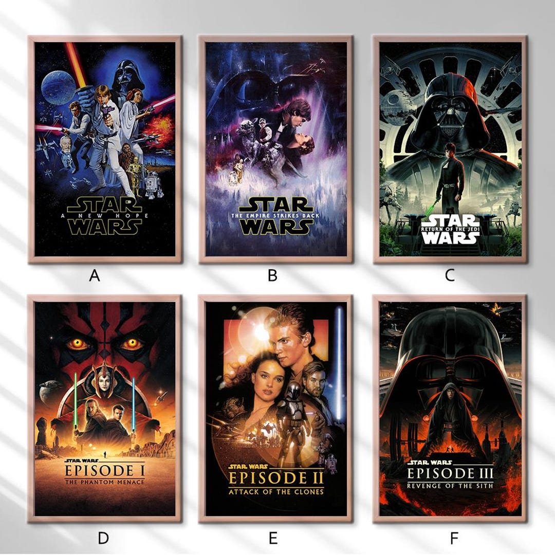 Star Wars Movie Collection Series Movie Poster Multiple Movie Posters ...