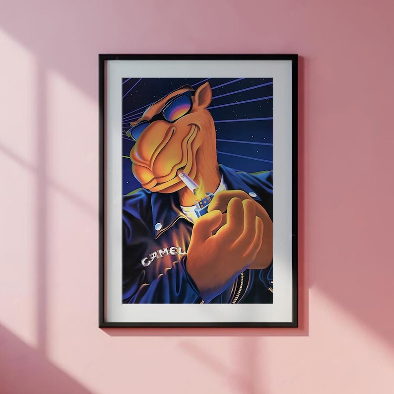 Joe Camel Cigarette Poster Vintage Poster Retro Print Wall Art Canvas ...