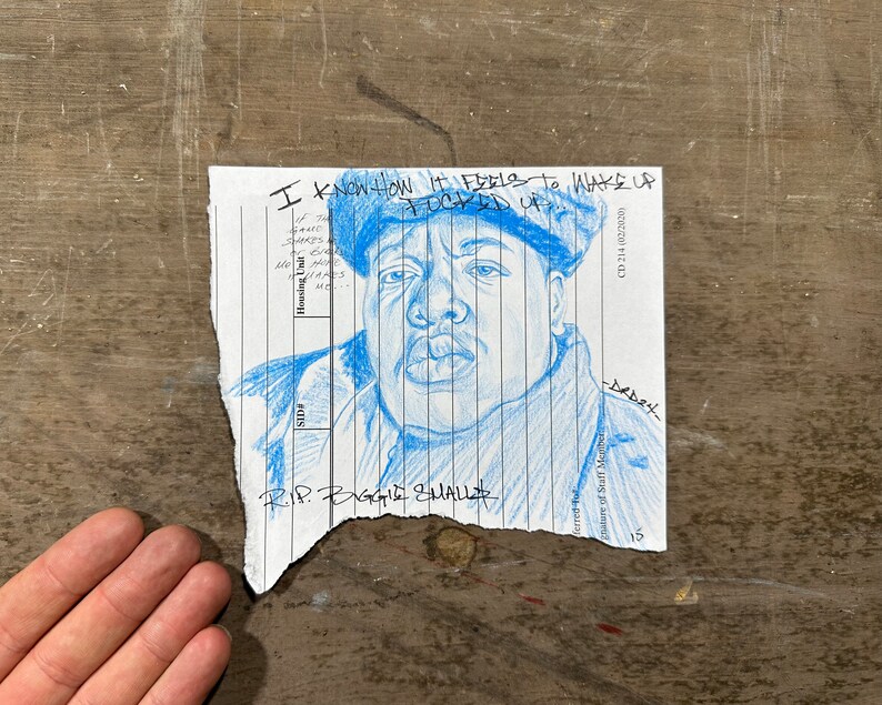 Notorious B.I.G Biggie Portrait on Prison Commisary Sheet, PRISON ART ...