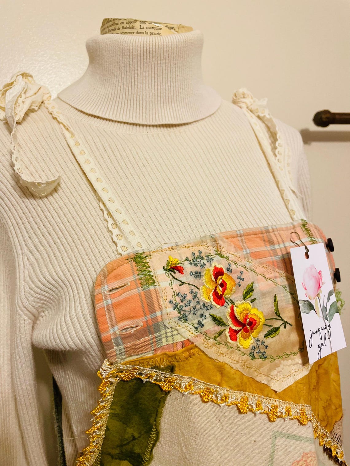 Vintage Corn Seed Sack & Brown Plaid Apron - Smock - Etsy