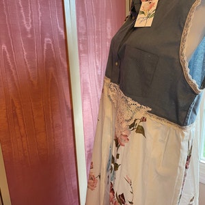 Watercolor Rose Bouquet Vintage Fabric Duster | Coverup *fits to XL* - Etsy