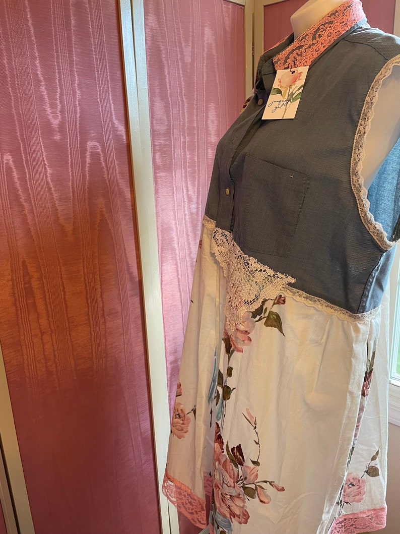 Watercolor Rose Bouquet Vintage Fabric Duster | Coverup *fits to XL* - Etsy