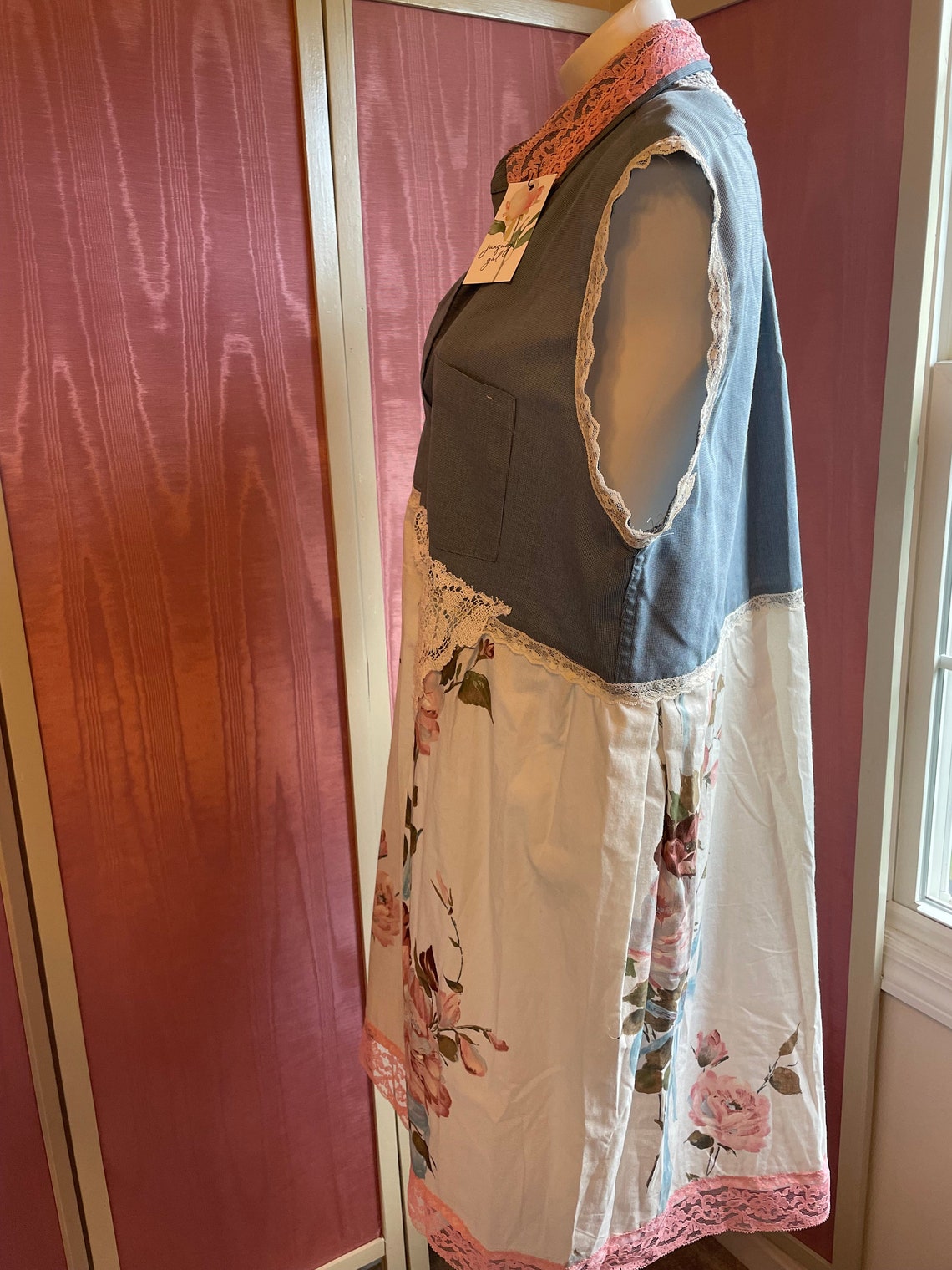 Watercolor Rose Bouquet Vintage Fabric Duster | Coverup *fits to XL* - Etsy