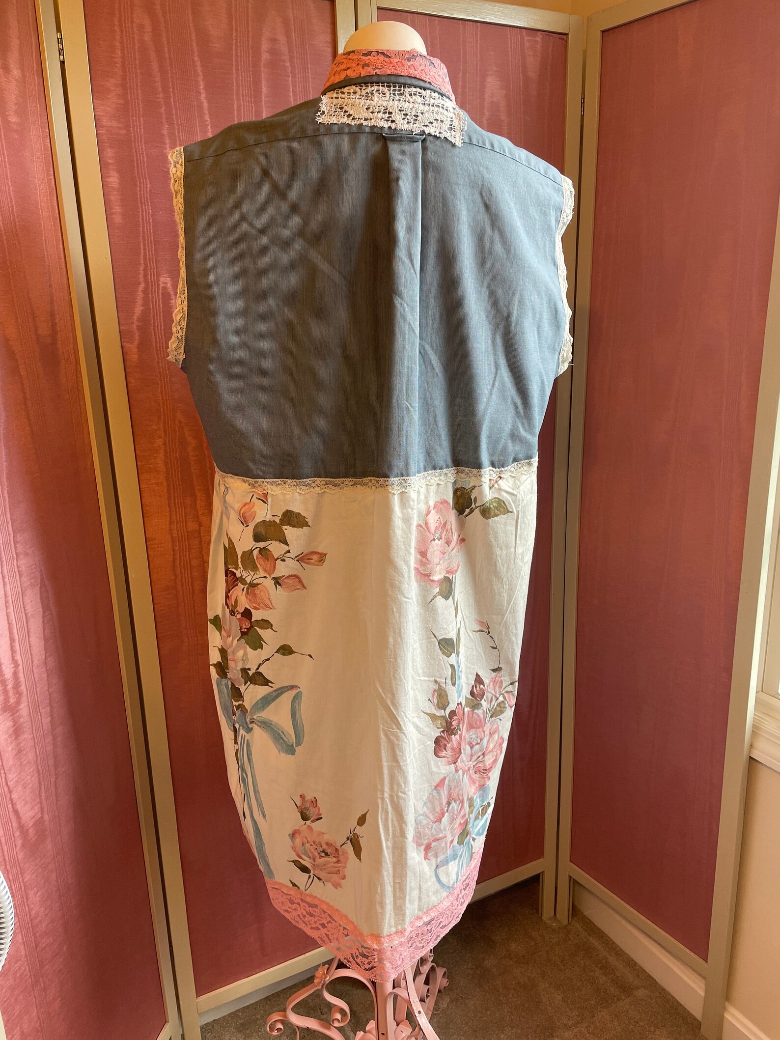 Watercolor Rose Bouquet Vintage Fabric Duster | Coverup *fits to XL* - Etsy