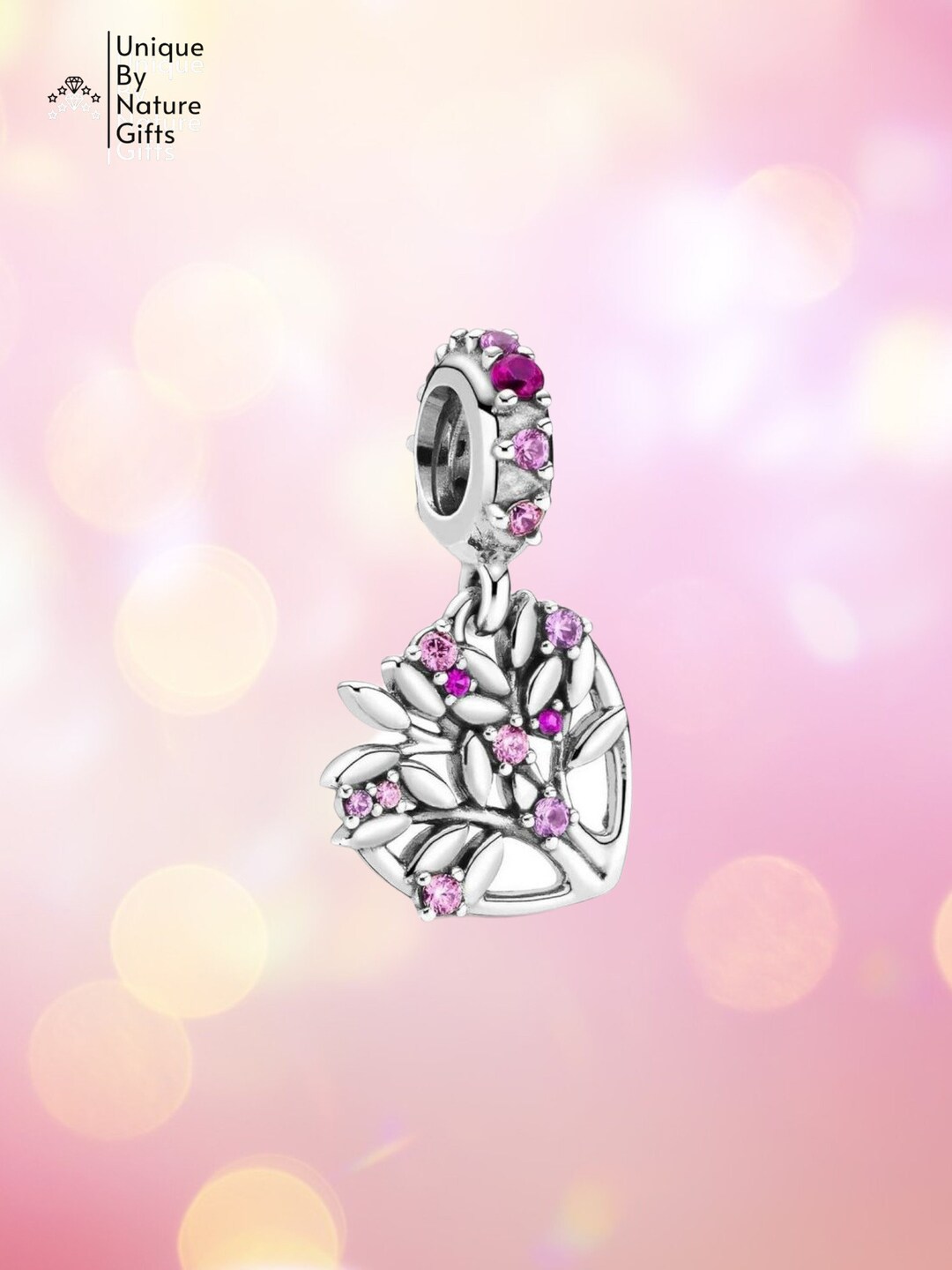 Pandora Genuine Pink Purple Family Tree Heart Charm, Dangle for ...