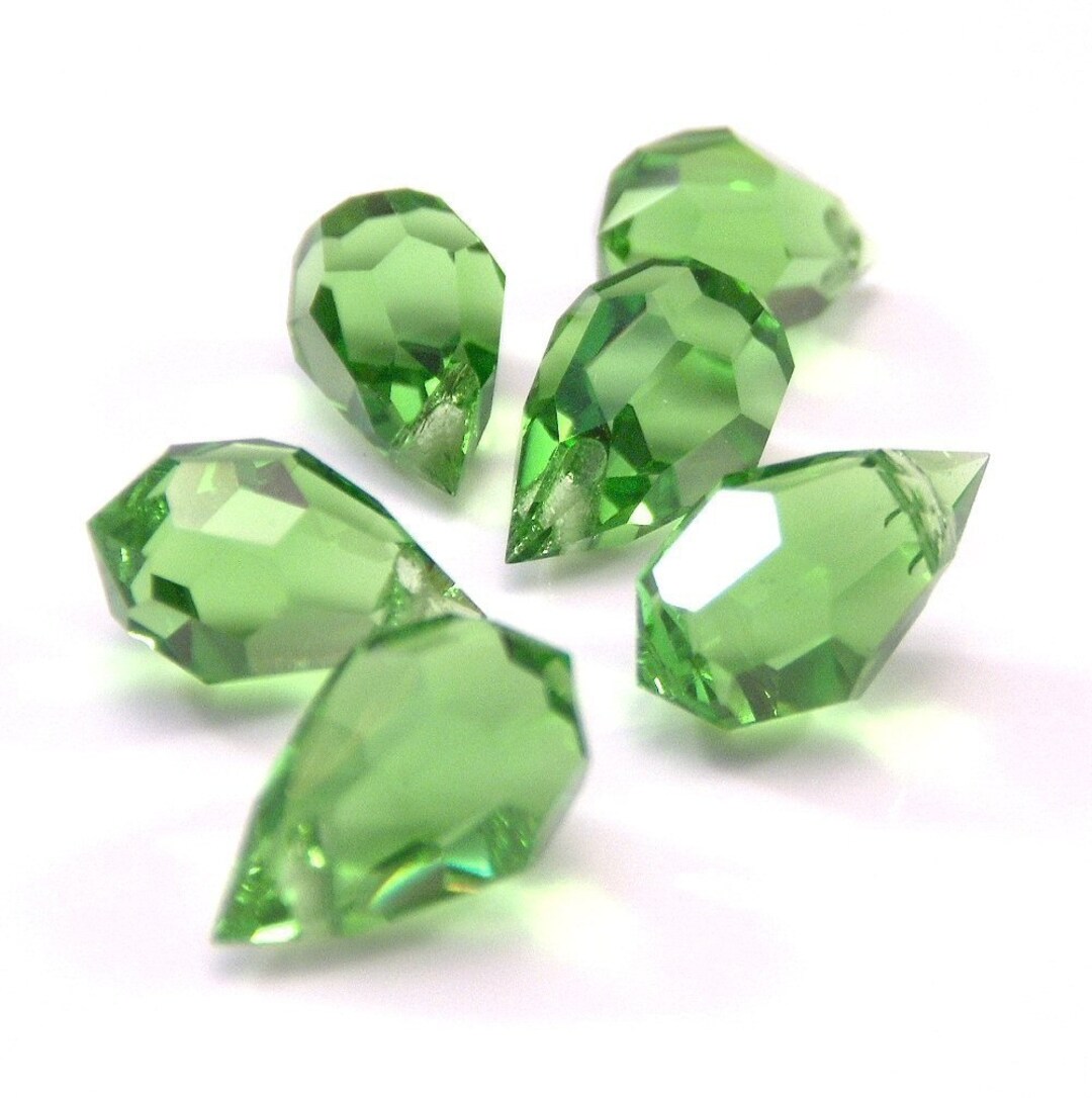 Czech Glass Peridot 6x10mm Teardrop Briolette Bead - Six - Etsy