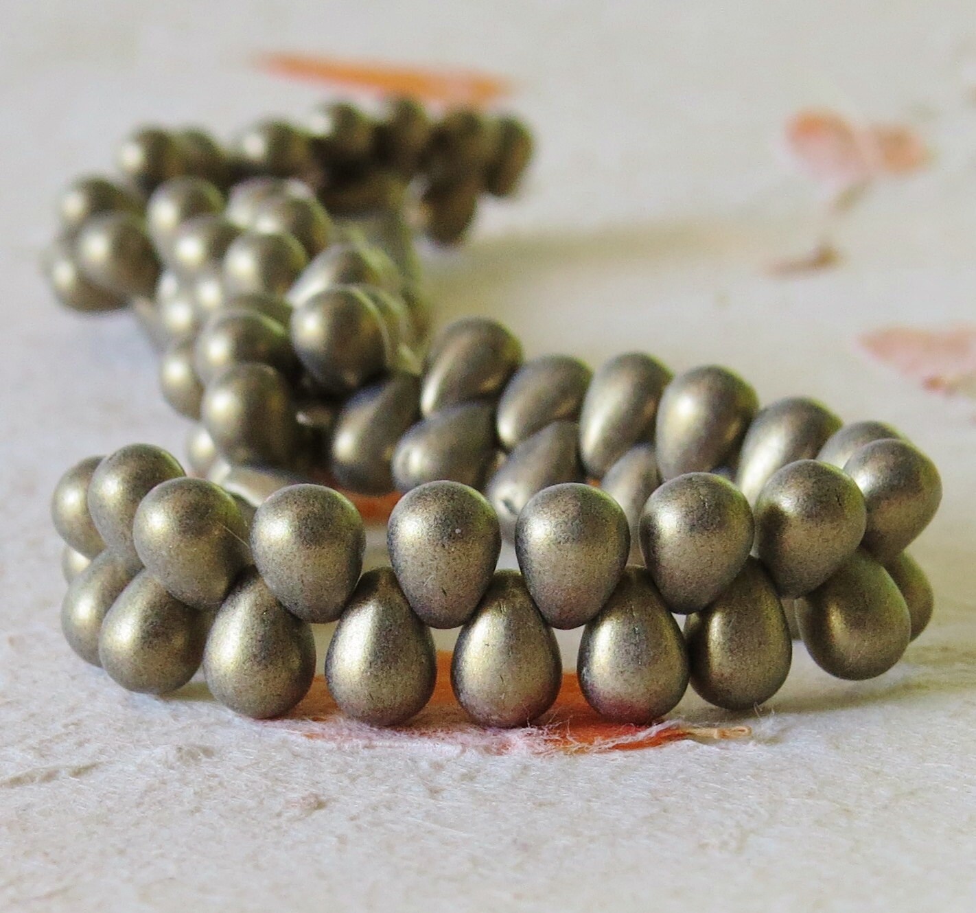 Metallic Suede Gold Czech Glass Bead 4x6mm Tear Drop : 50 Pc - Etsy