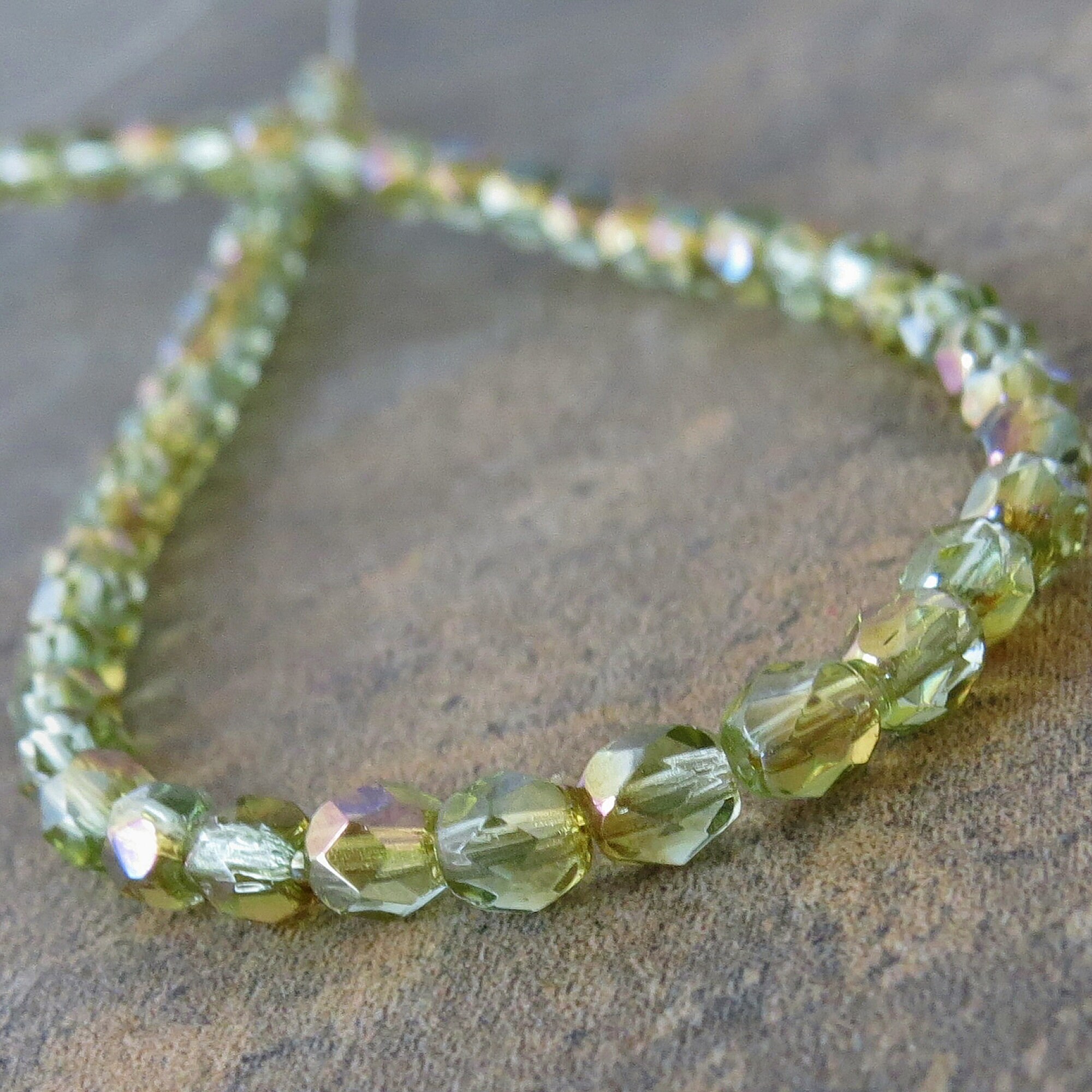 Czech Glass 4mm Chrysolite Celsian Round Bead : 50 Pc Full | Etsy