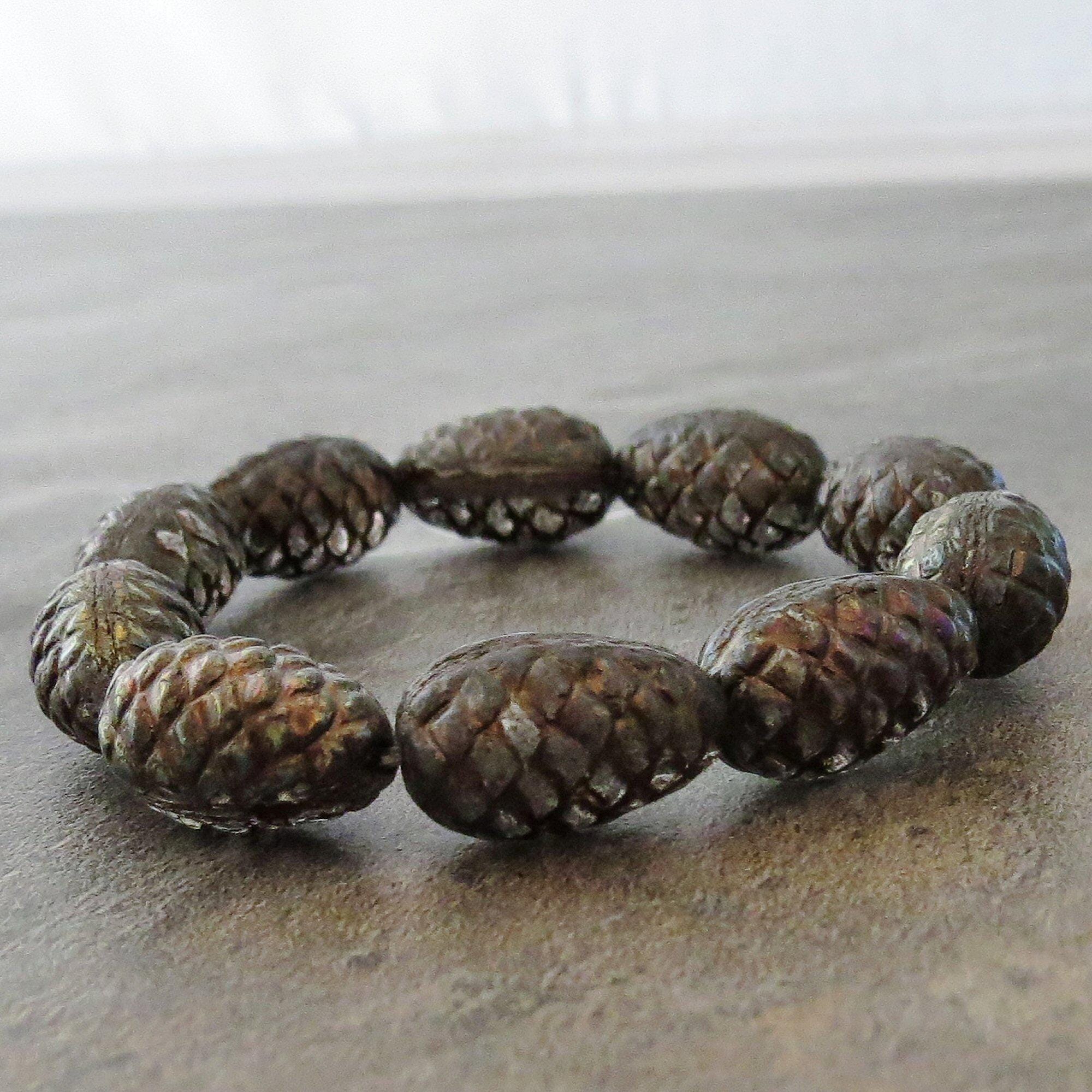 NEW Pine Cone Bead Crystal Dark Bronze Iridescent Czech Glass 13mm : 6 ...