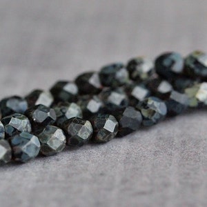 Matte Jet Picasso 3mm Czech Glass Faceted Round Bead : 50 Pc 3mm Black ...