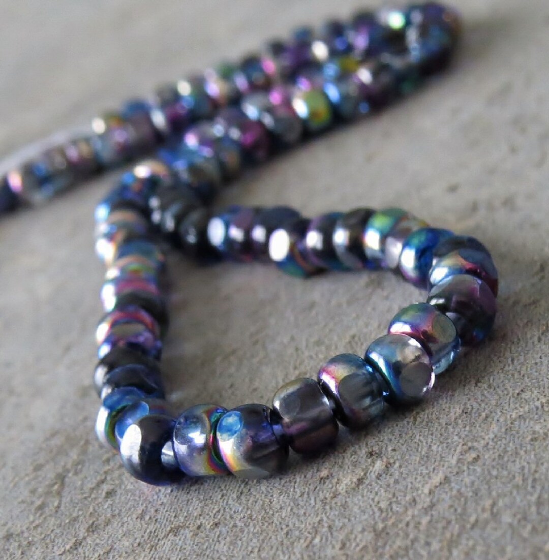 Magic Blueberry 6/0 3 Cut Czech Glass Seed Bead : LAST 10 Inch Strand ...