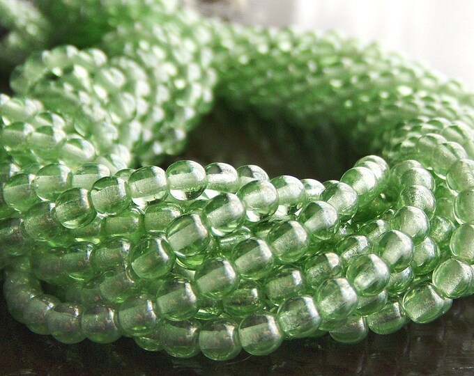 Peridot Luster Czech Glass Bead 4mm Round Druk : LAST 100 Pc 4mm ...