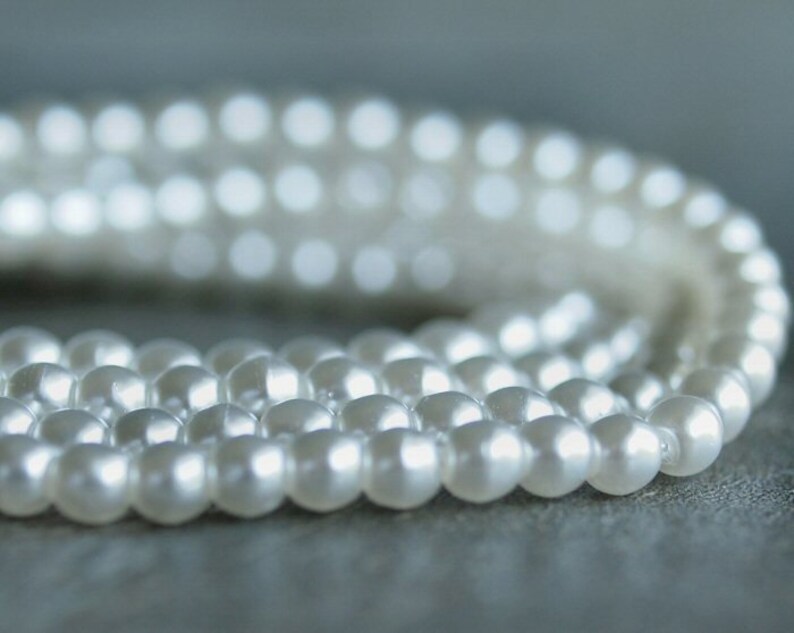 Czech Glass Bead 3mm Snow White Pearl Druk : 50 Pc 3mm Druk - Etsy