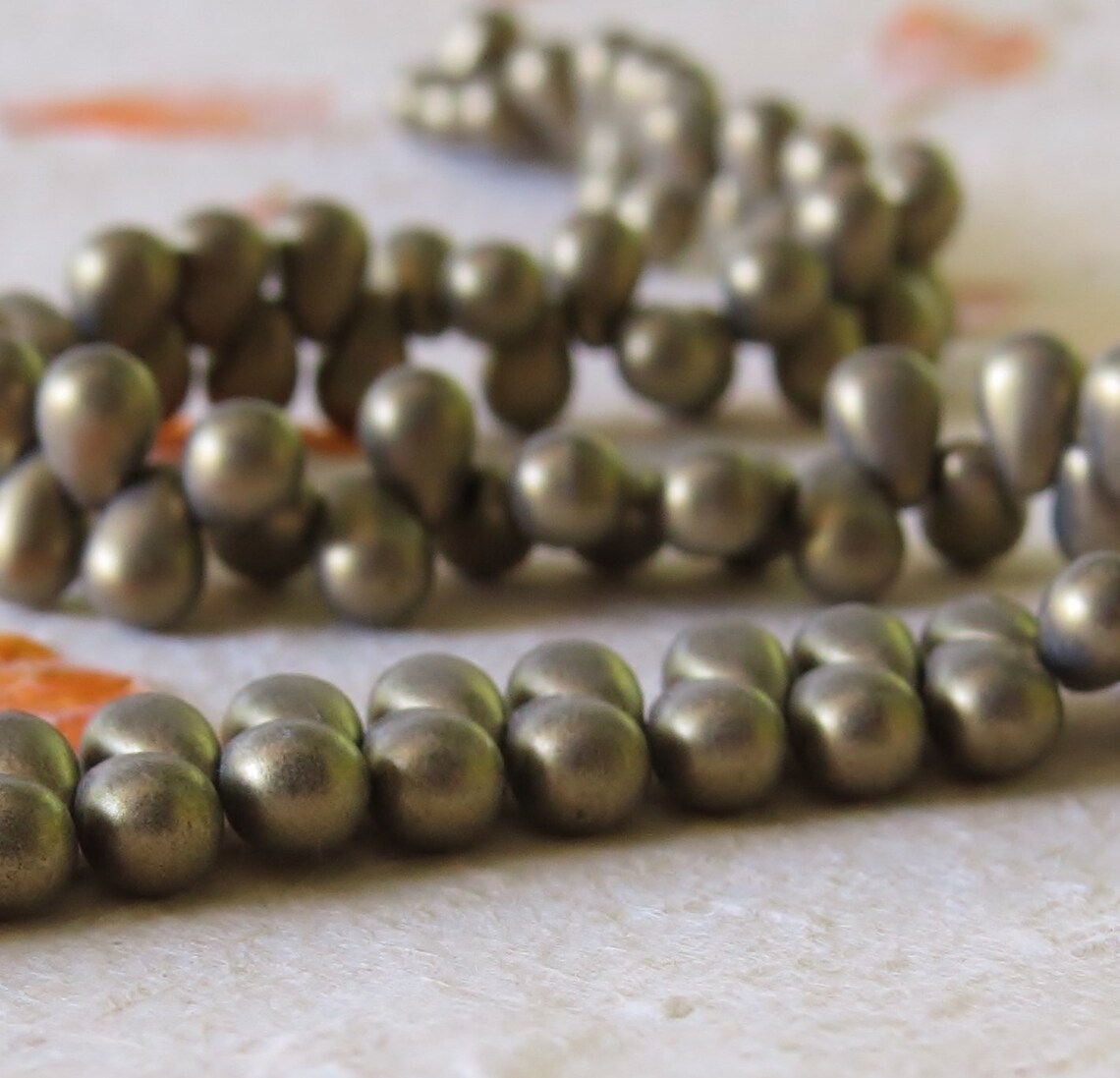 Metallic Suede Gold Czech Glass Bead 4x6mm Tear Drop : 50 Pc - Etsy